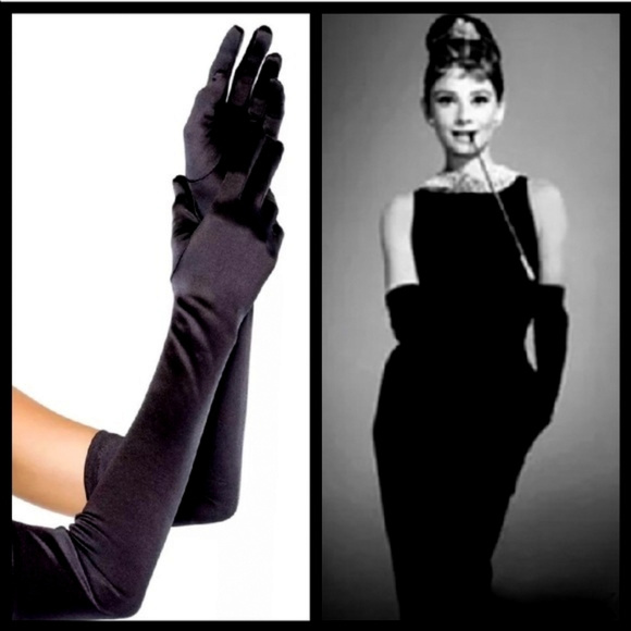 Accessories | Costume Black Satin Gloves Opera 22 Length | Poshmark